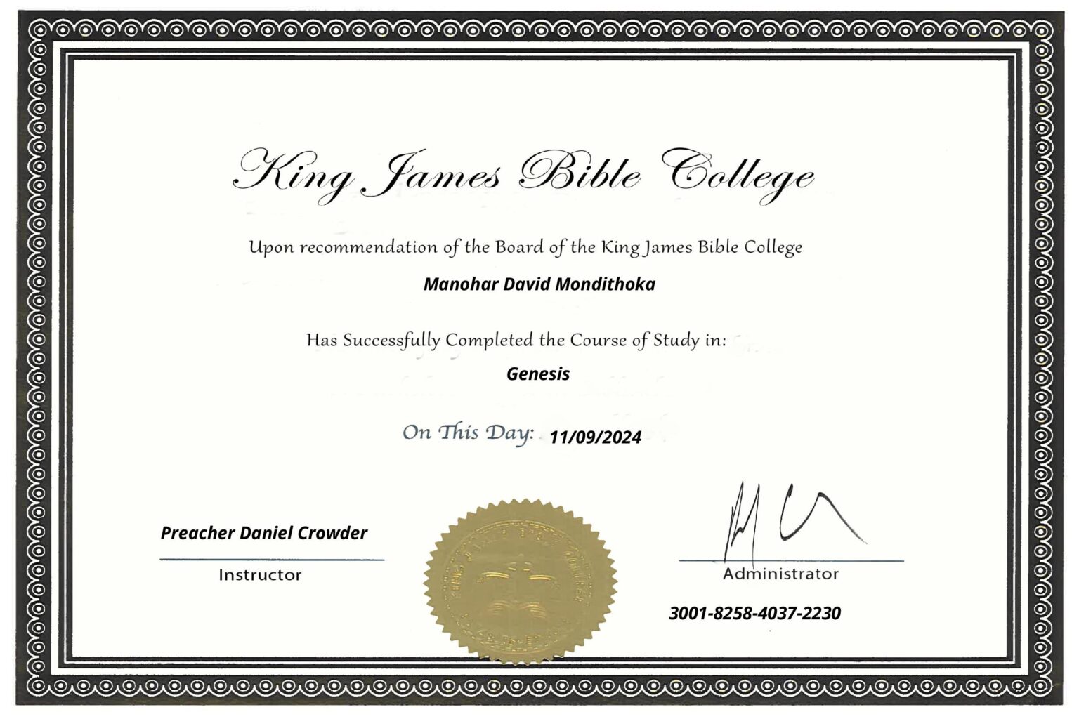 Recognition - King James Bible College